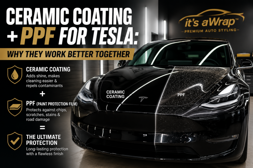 Tesla PPF and Ceramic Coating: Why They Work Better Together | It’s aWrap™